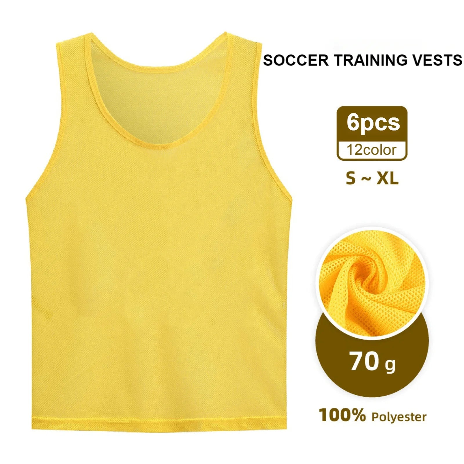 6PCS Soccer Pinnies – Quick Dry Team Practice Vests for Kids & Adults ...