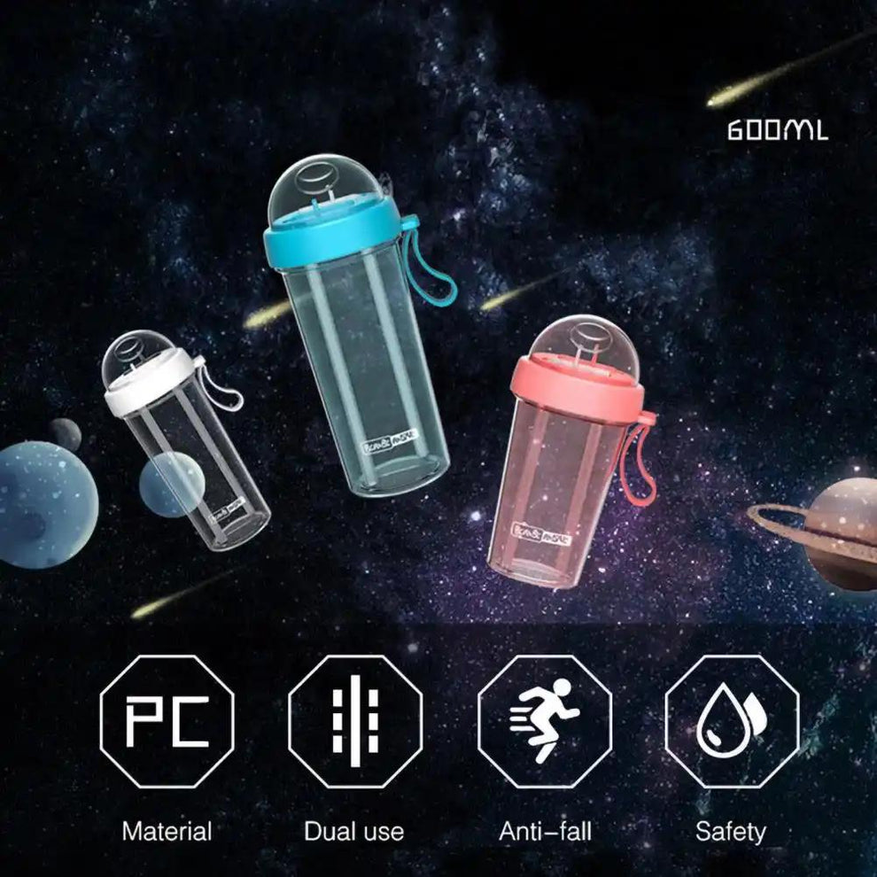 Drinking Cup Double Straw Water Bottle - WILKYs